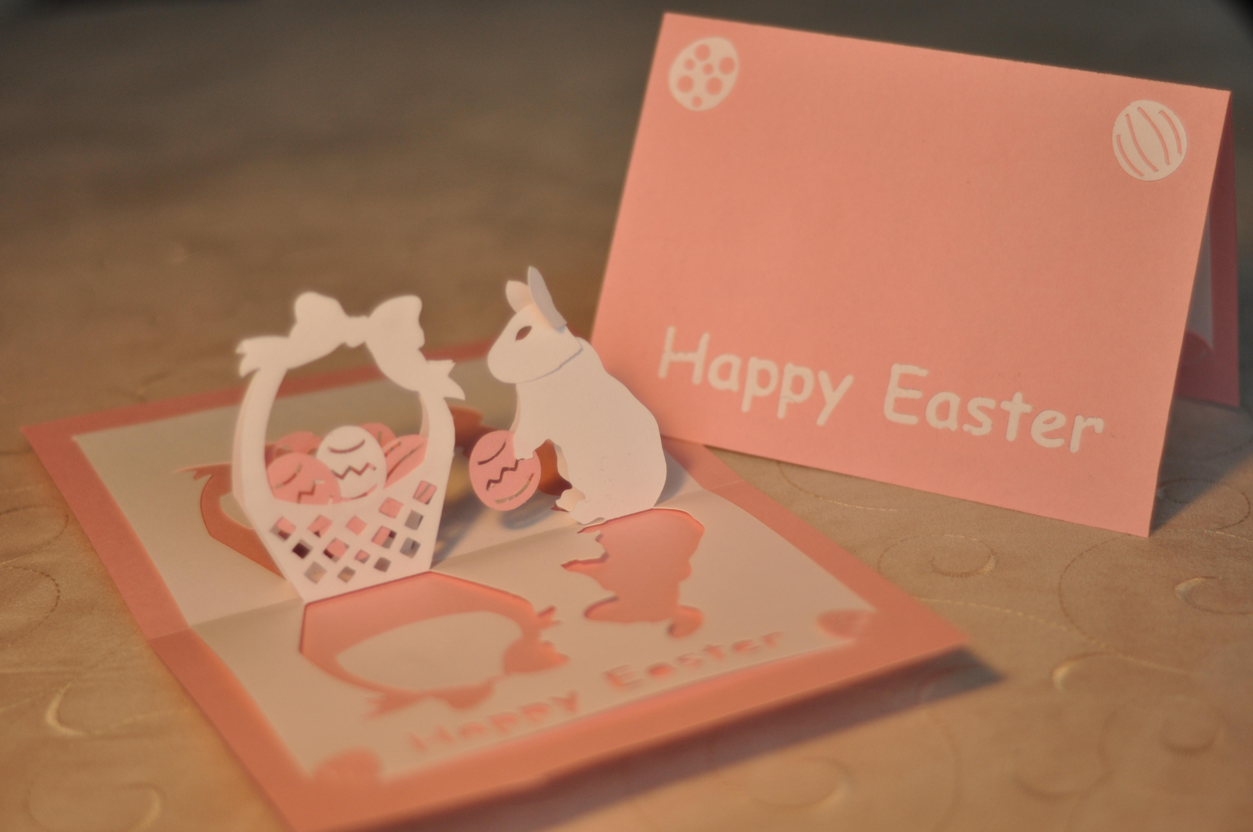 Easter Bunny And Basket Pop Up Card Template