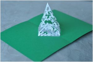 Complex Pyramid Christmas Tree Pop Up Card Template - Creative Pop Up Cards