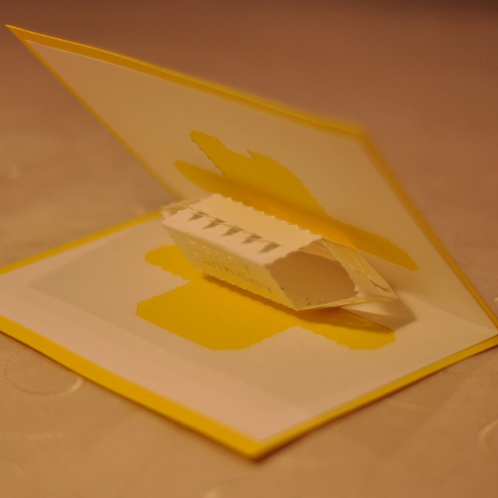 Square Birthday Cake Pop Up Card Template - Creative Pop Up Cards