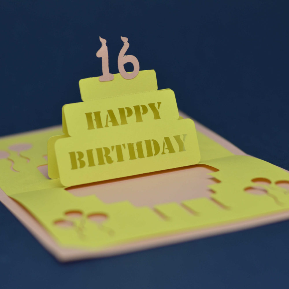 Detailed Birthday Cake Pop Up Card Template - Creative Pop Up Cards