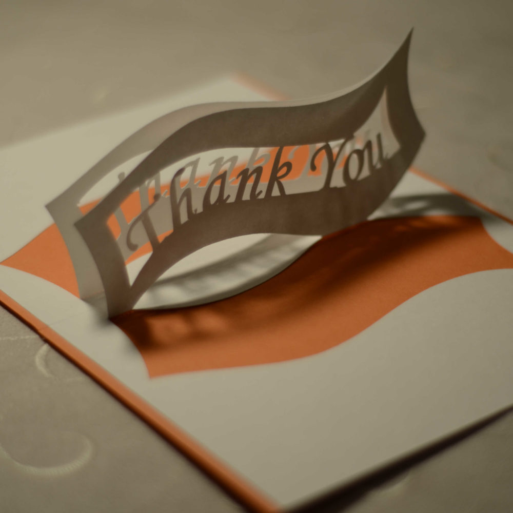 Ribbon Thank You Pop Up Card Template - Creative Pop Up Cards