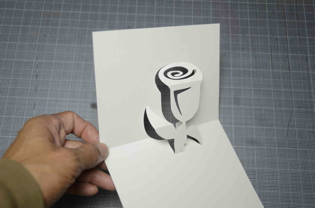 Simple Rose Pop Up Card Tutorial and Template - Creative Pop Up Cards